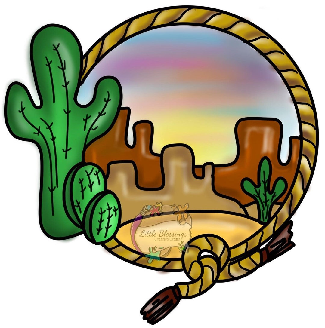 DIGITAL TEMPLATE: Western Cactus Door Hanger Hospital Hanger - Etsy