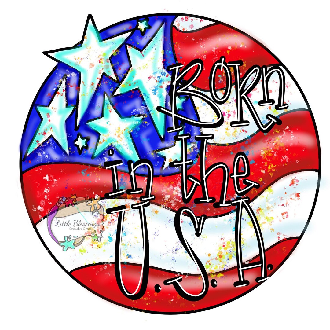TEMPLATE: Born in the USA Doorhanger Digital Template - Etsy