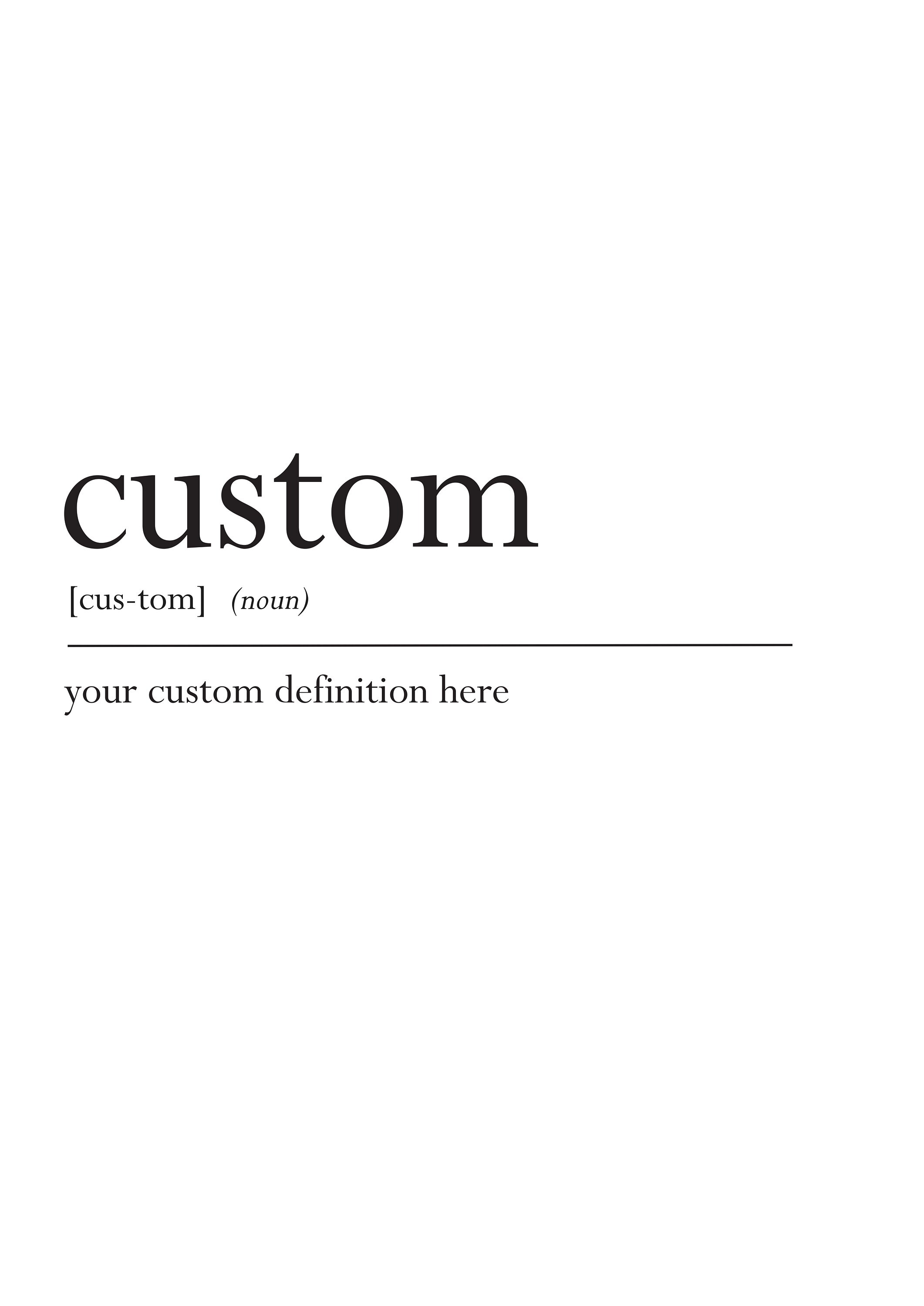 Custom Definition Print Bedroom Poster Wall Print Gift - Etsy