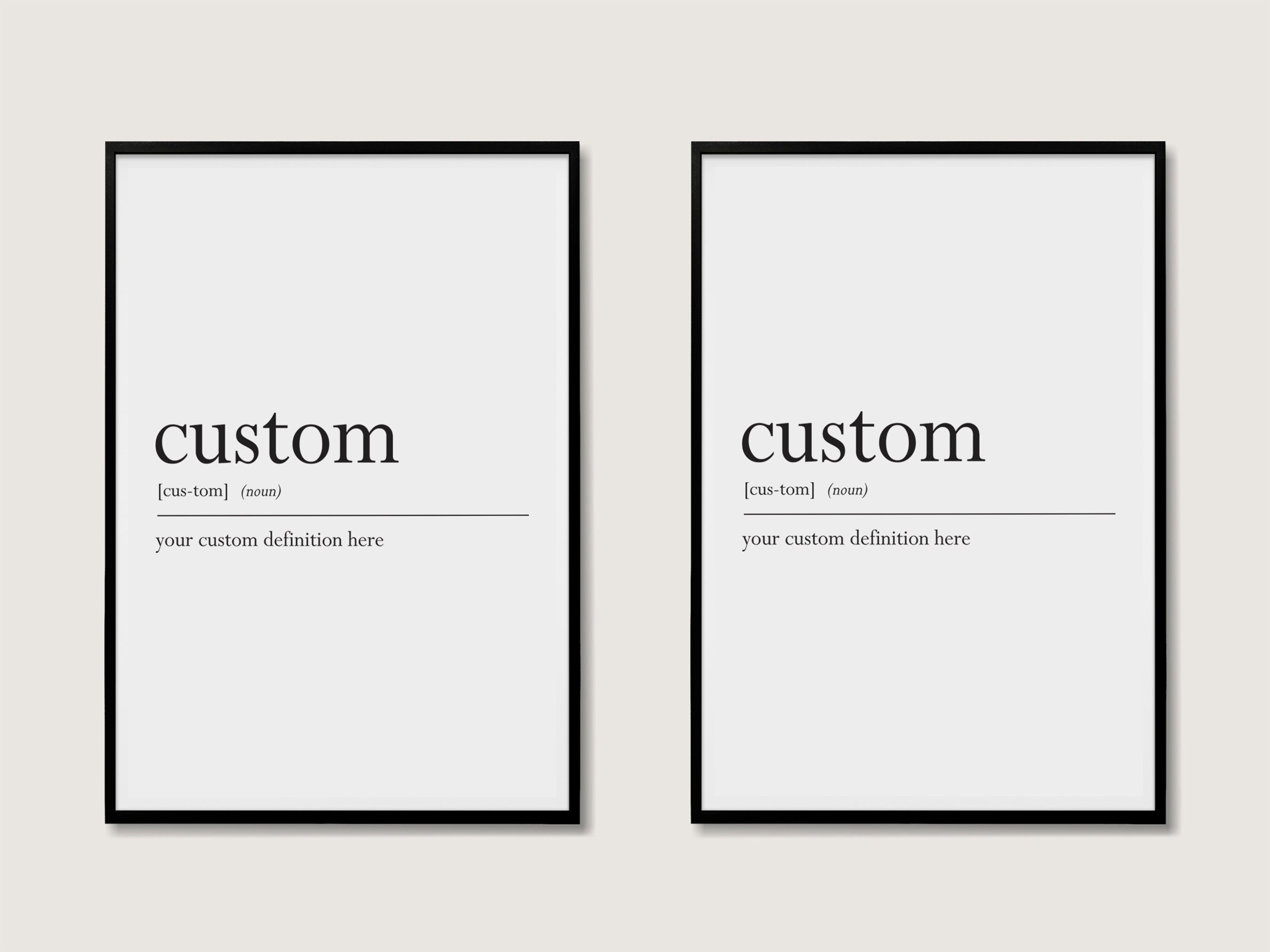 Custom Definition Print Bedroom Poster Wall Print Gift - Etsy