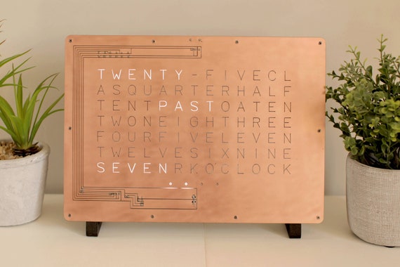 Word Clock design LED letters english text living room | Etsy