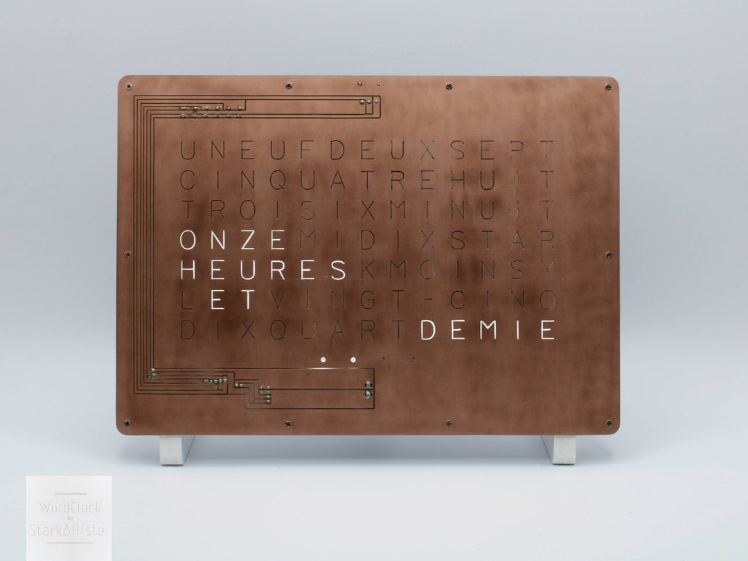 Word Clock Modern Design LED Letters French Text Interior Decor ...