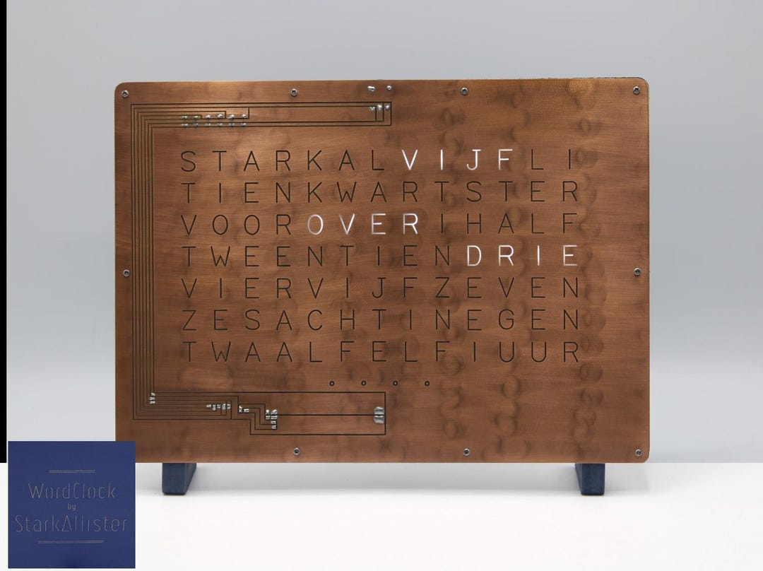 Woordklok Design LED Letters Dutch Text Living Room Decoration ...