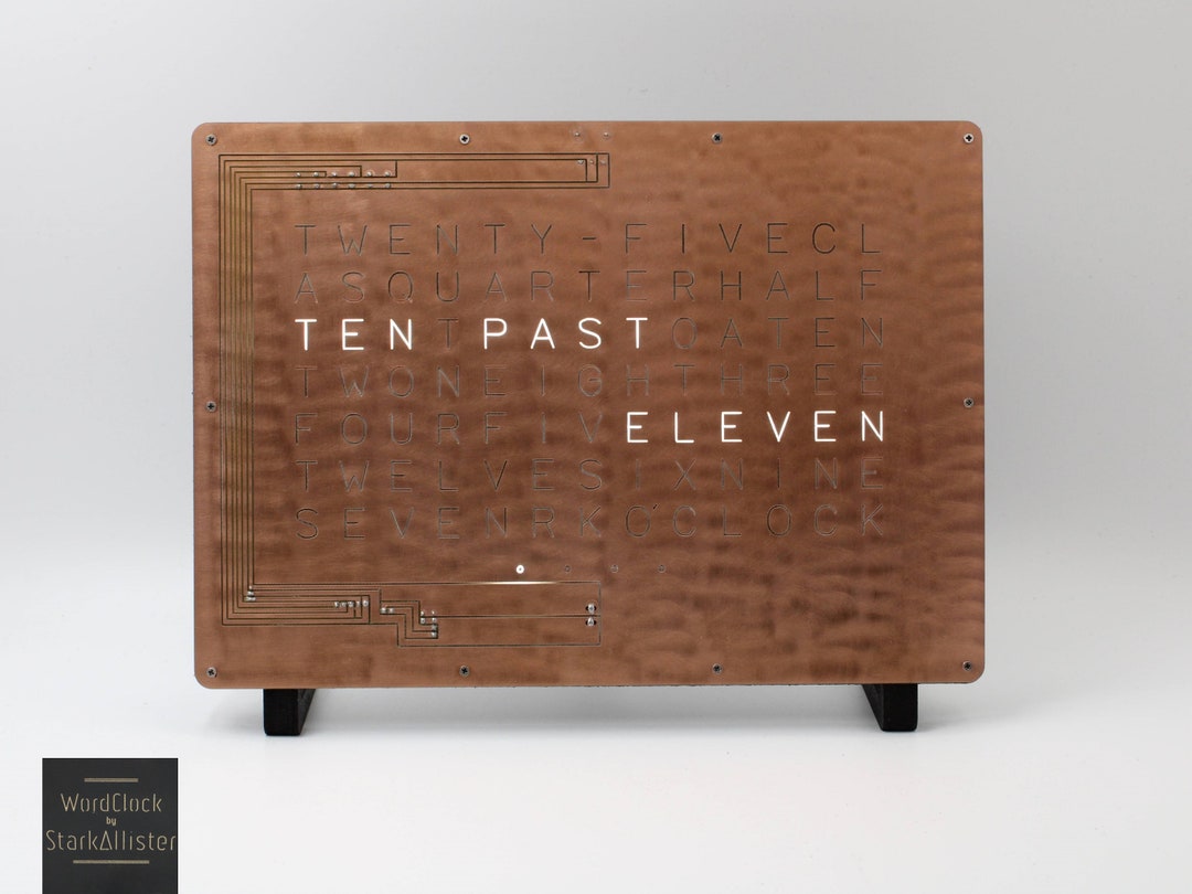 Word Clock Design LED Letters English Text Living Room Decoration ...