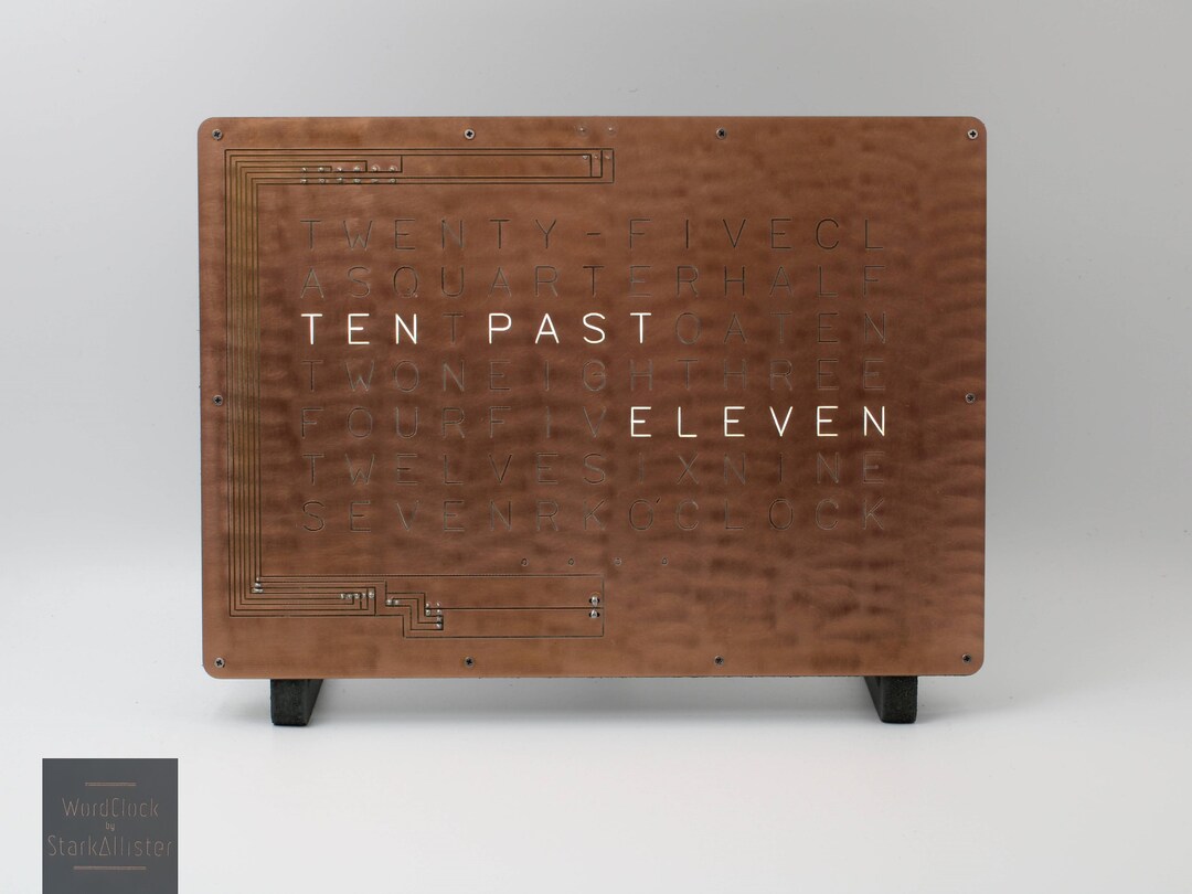 Word Clock Design LED Letters English Text Living Room Decoration ...