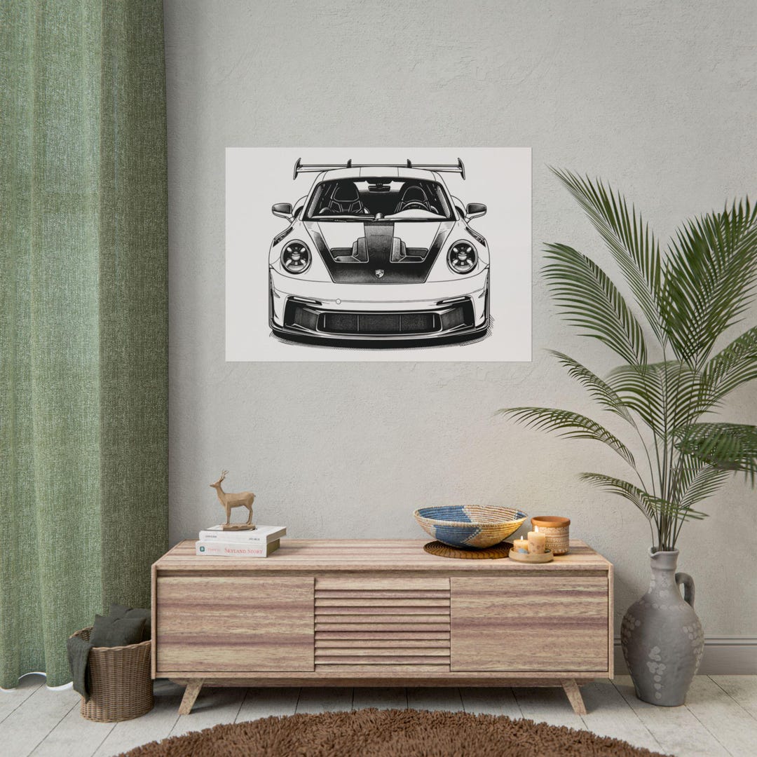 Porsche 992 GT3 RS 911 Front View Rolled Poster | Car Illustration ...