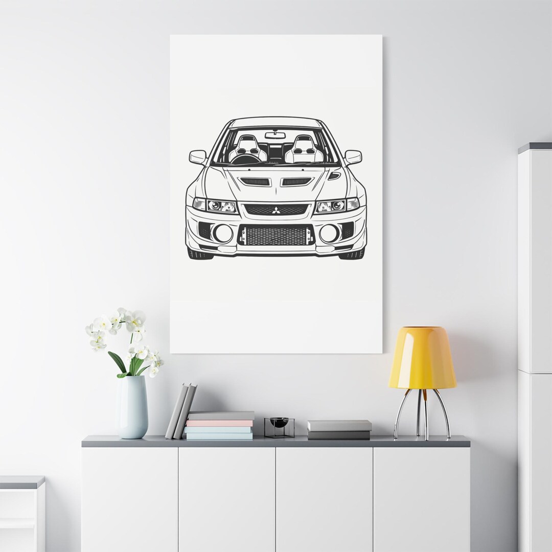 Mitsubishi Lancer Evolution 5 Front View Canvas Art - Etsy