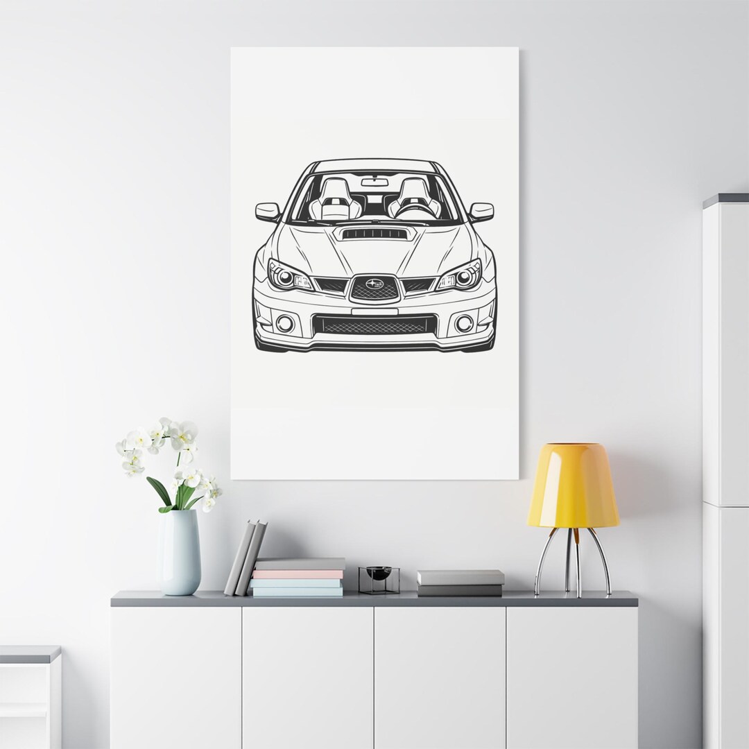 Subaru WRX/STI Hawkeye Front View Illustration Canvas Art - Etsy