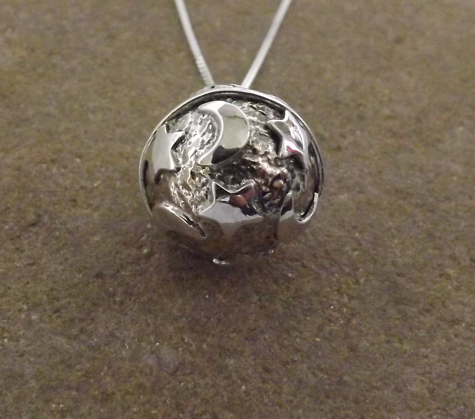 Sterling Silver Moon and Stars Angel Caller Harmony Ball | Etsy