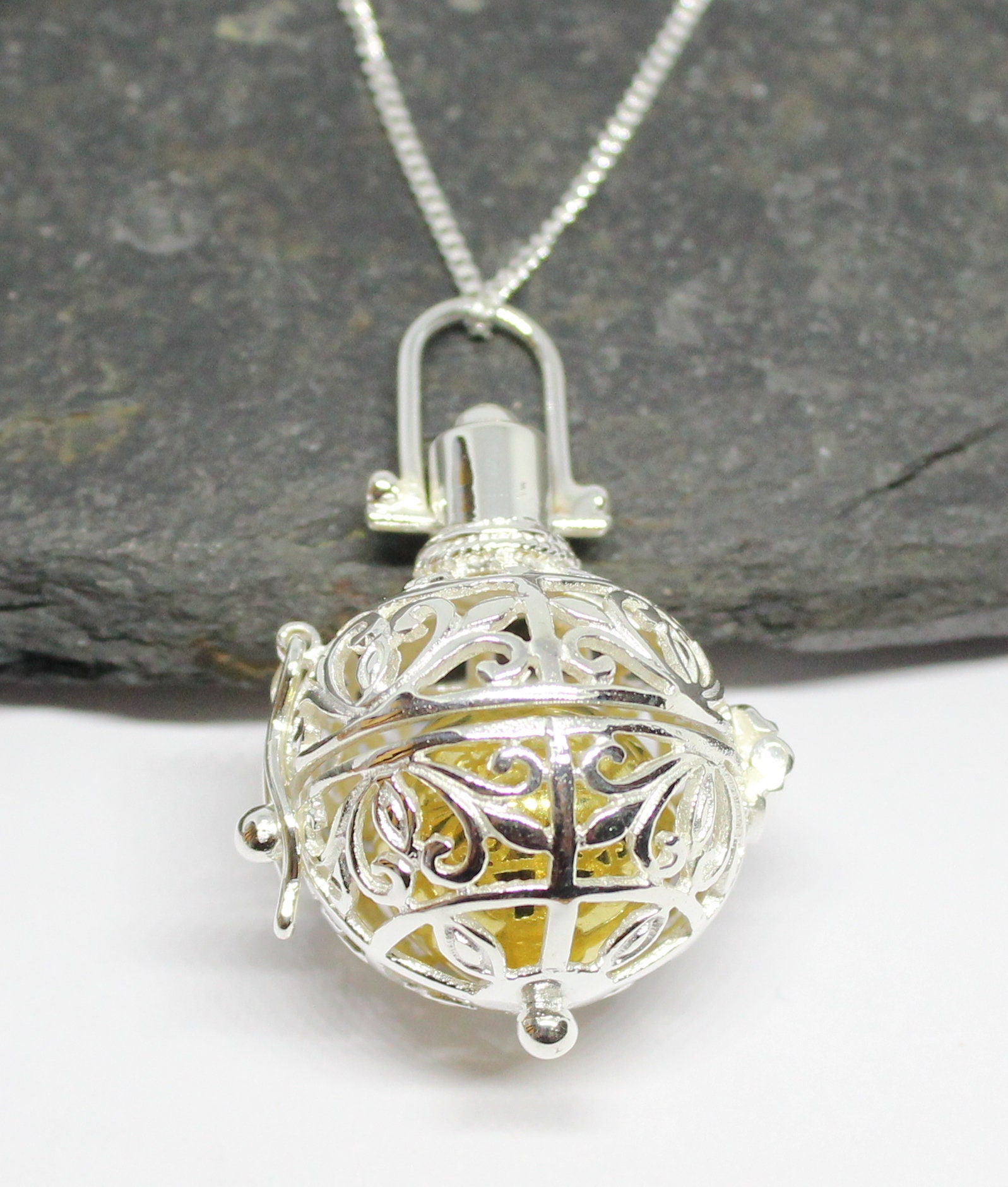 Sterling Silver Ornate Angel Caller Pendant Ornate Harmony | Etsy Canada