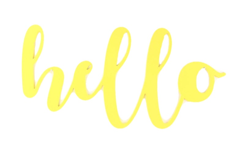Yellow Hello Metal Sign 5x10 Front Door Décor Entry Etsy