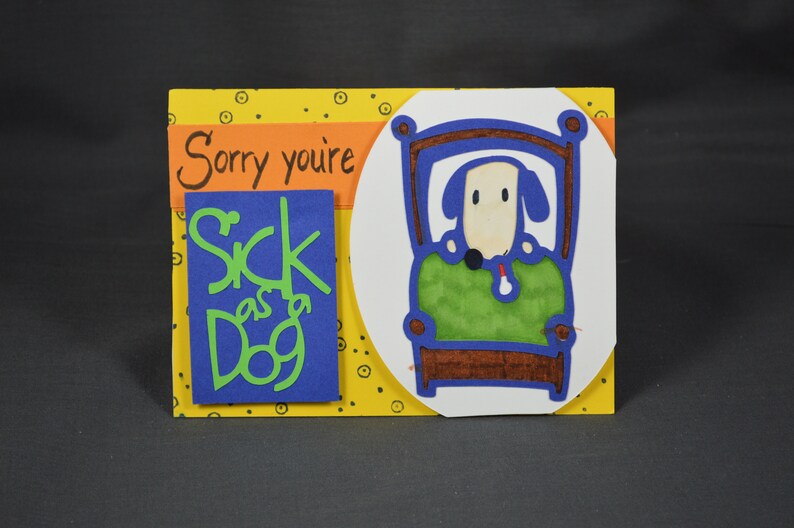 Sick as a Dog Get Well Card - Etsy