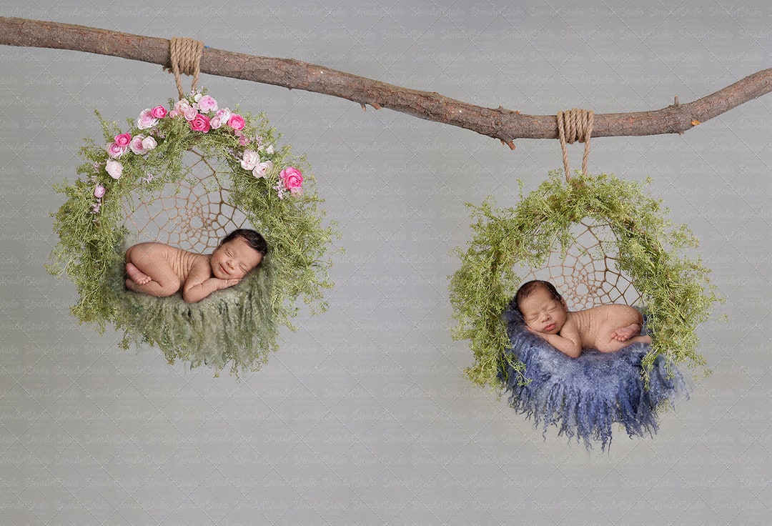 Twin Digital Backdrops Newborn Digital - Twin DREAM CATCHER Boho Style ...