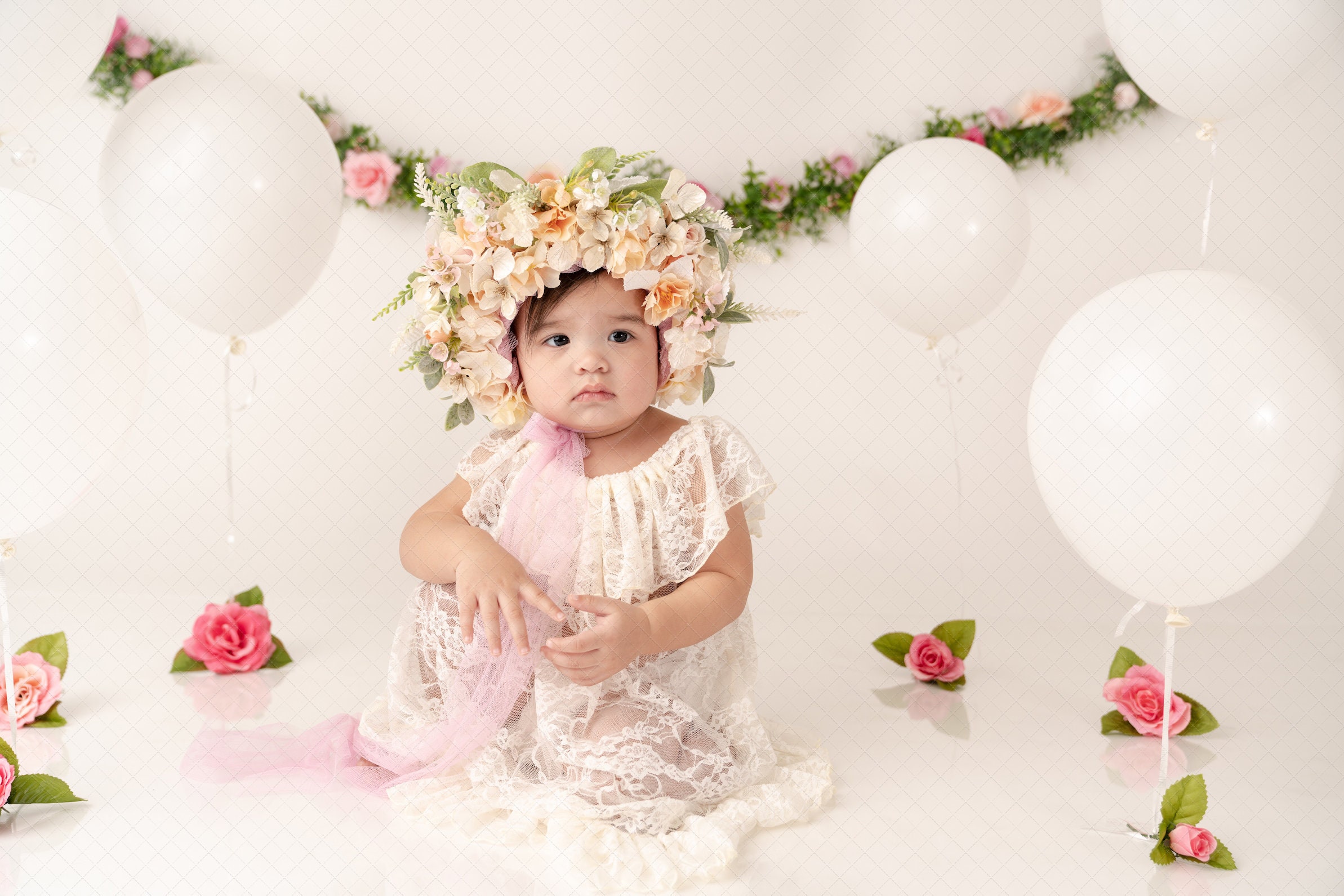 Digital Backdrop Cake Smash Overlay - Gorgeous Flower Photo Prop ...