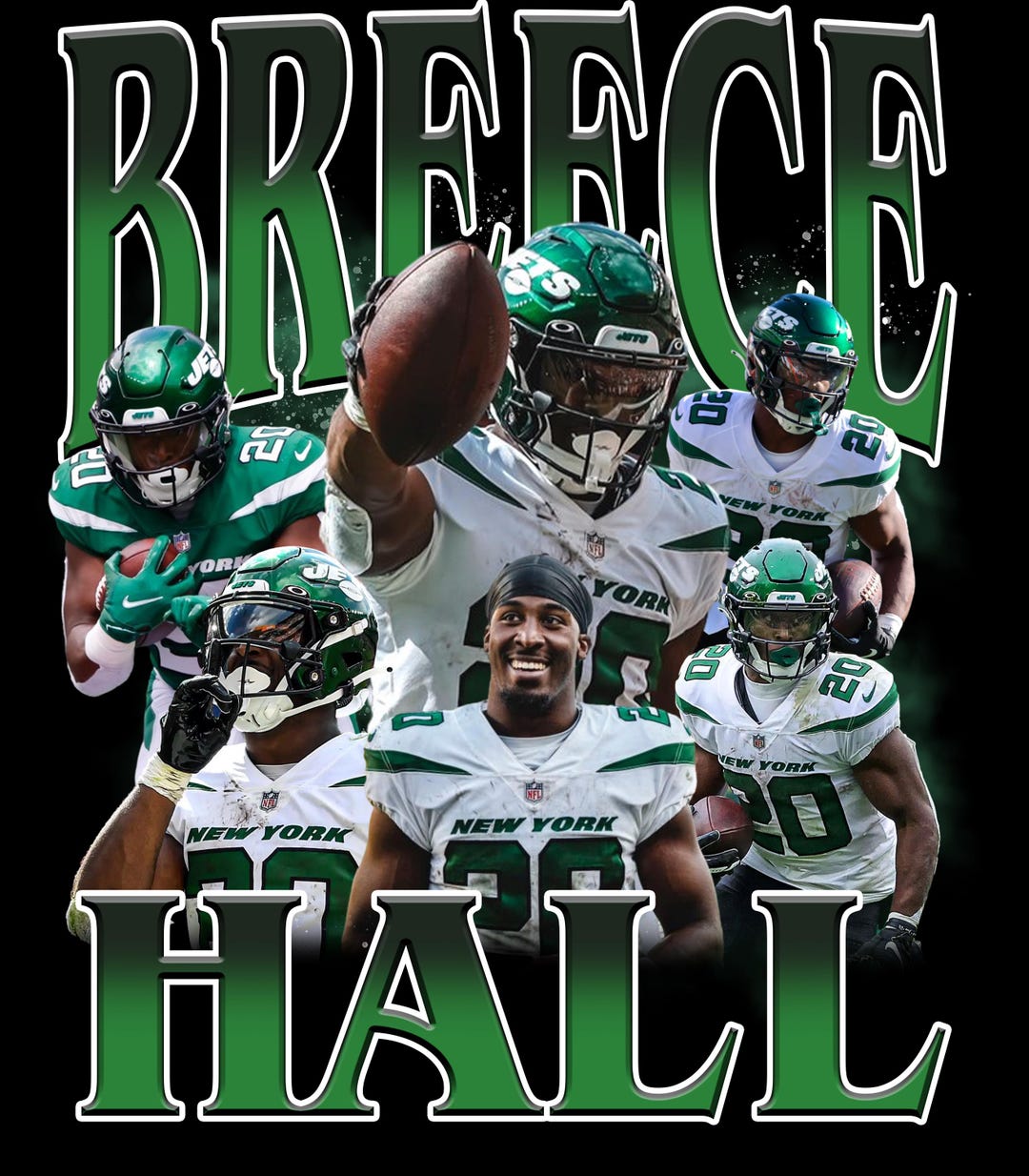 Breece Hall Football PNG Digital Download, High-resolution Sports Art ...