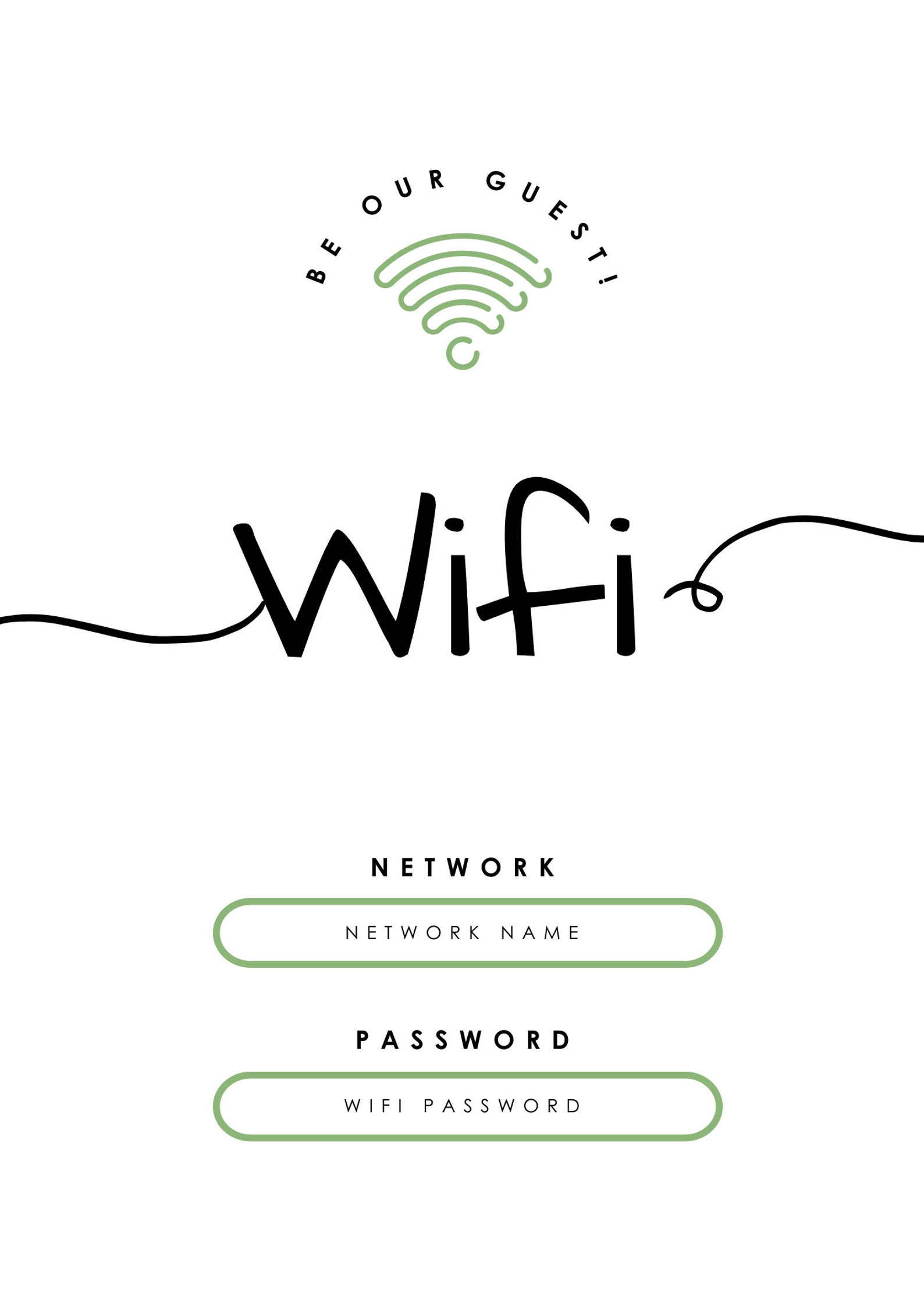 Wifi Password Sign PDF | Wifi Sign | Wifi Password Printable | Wifi ...
