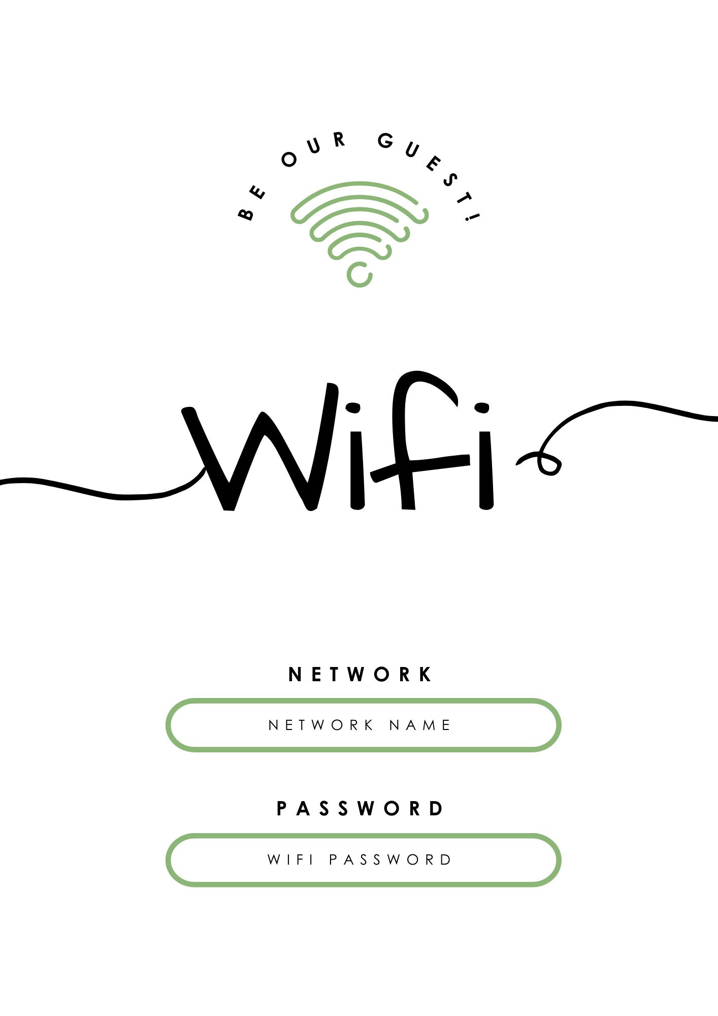Wifi Password Sign PDF | Wifi Sign | Wifi Password Printable | Wifi ...