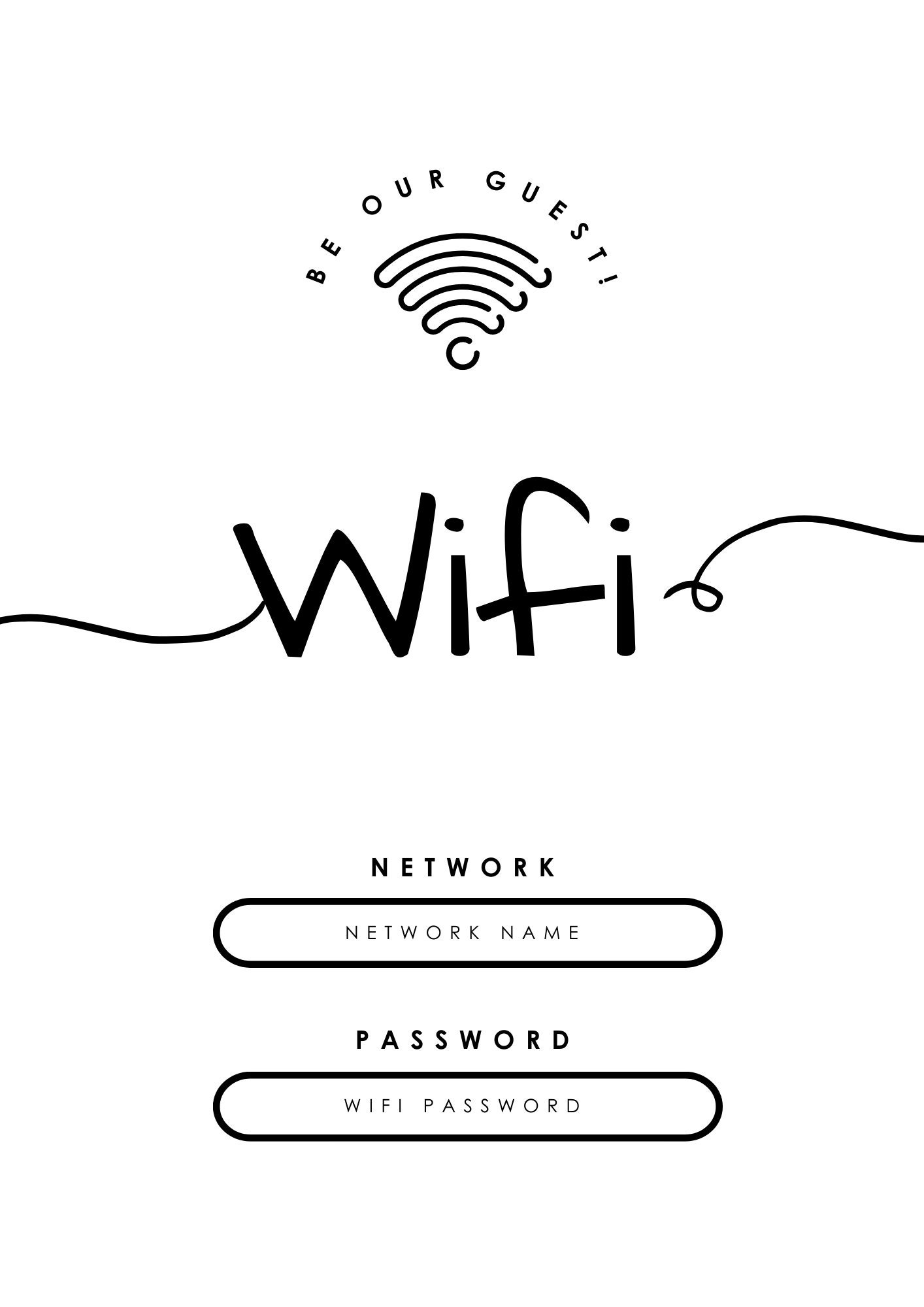 Wifi Password Sign PDF | Wifi Sign | Wifi Password Printable | Wifi ...