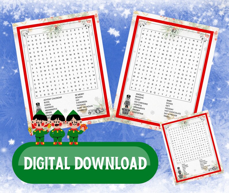 Printable Christmas Kids Word Search | Christmas Trivia Digital ...