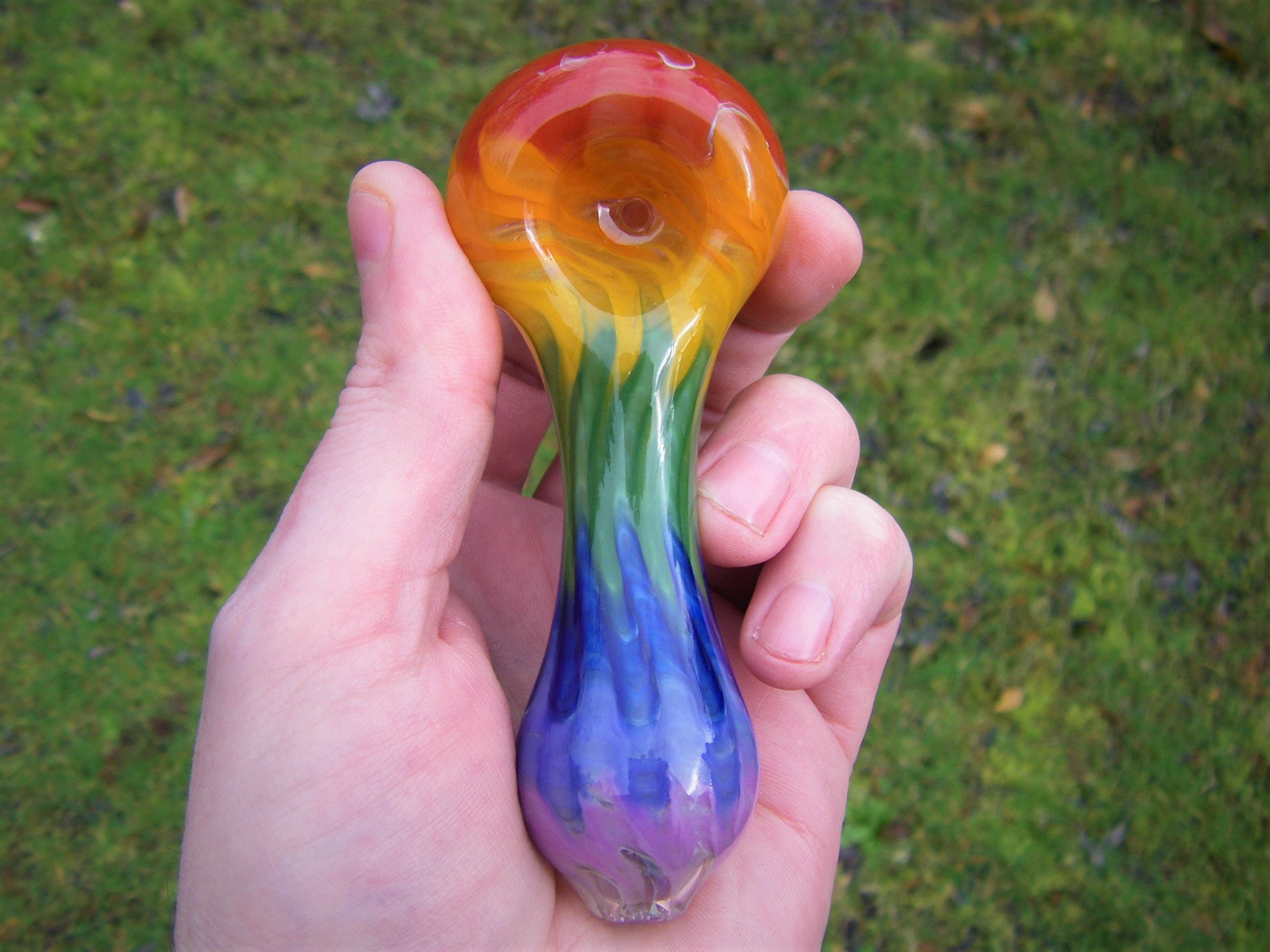 Rainbow Pipe 2 Glass Pipe Unique Chunky Colorful Large Bowl - Etsy