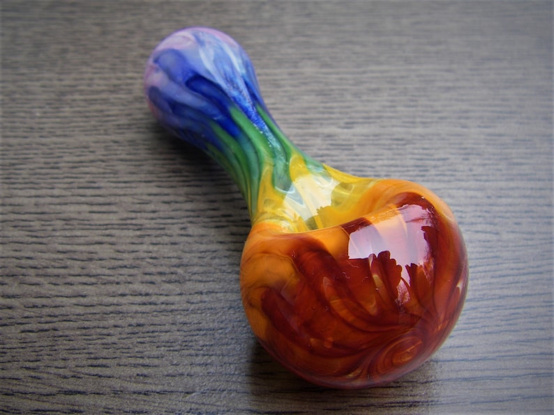 Rainbow Pipe 1 Glass Pipe Unique Chunky Colorful Smoking Bowl - Etsy