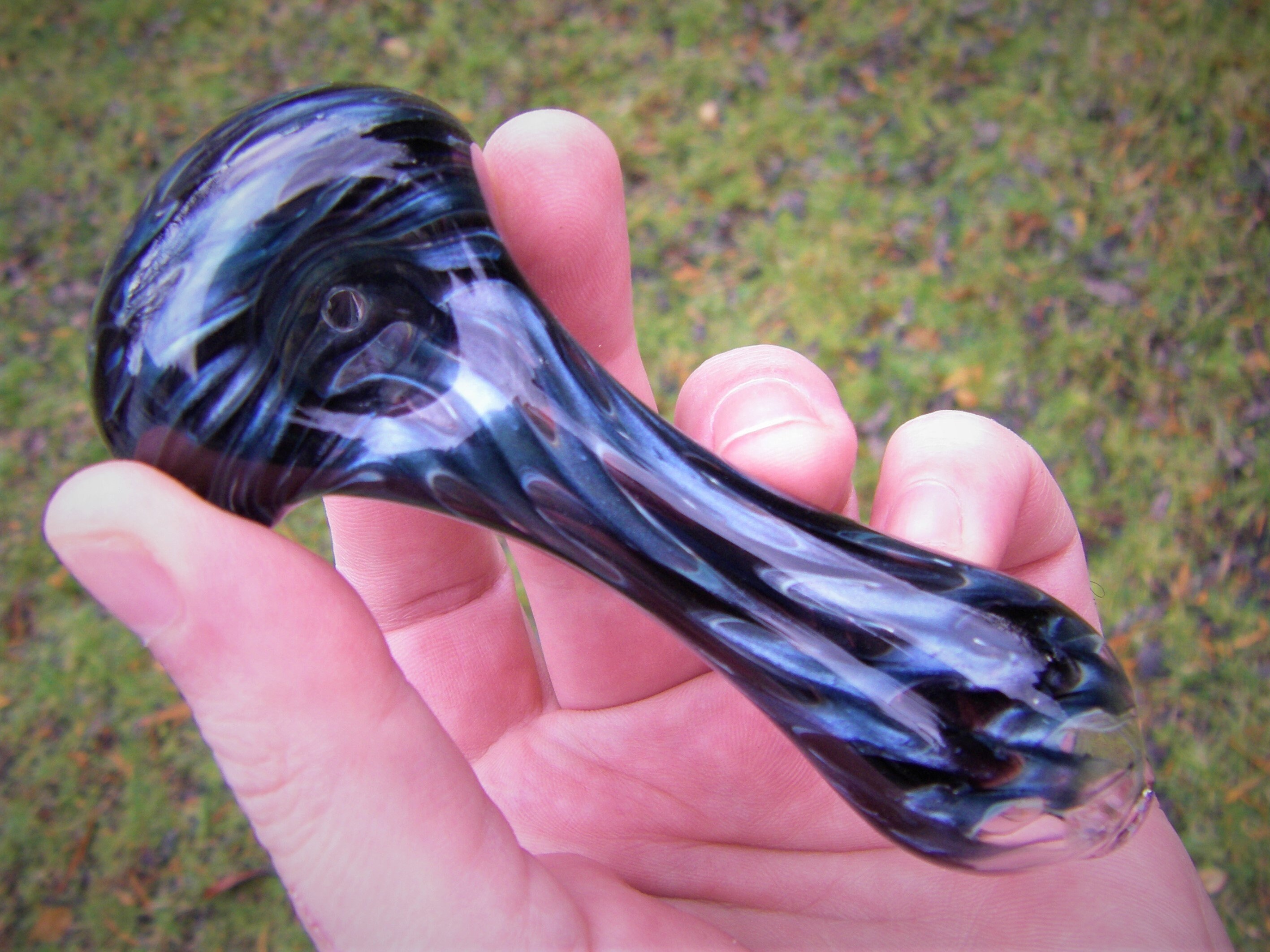 Large Droop Hammer Glass Pipe Metallic Sparkly Silver - Etsy