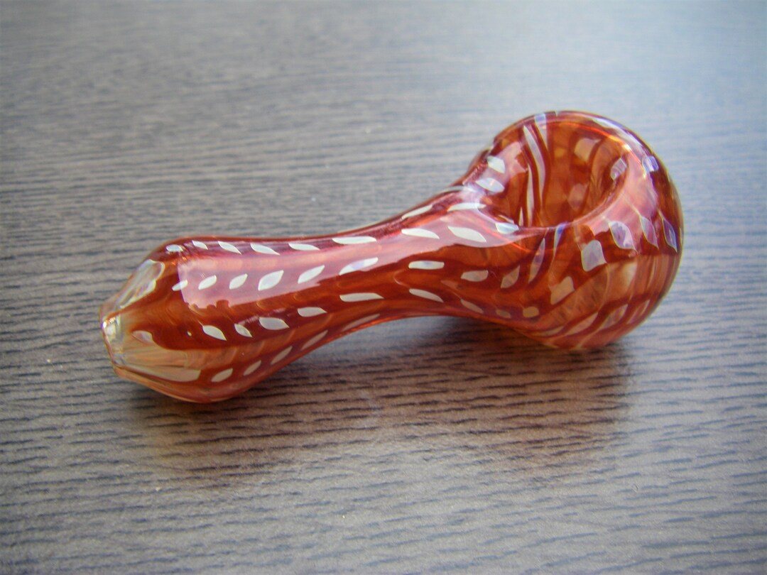 Small Red Fumed Glass Peanut Pipe Chunky Colorful Smoking Bowl - Etsy