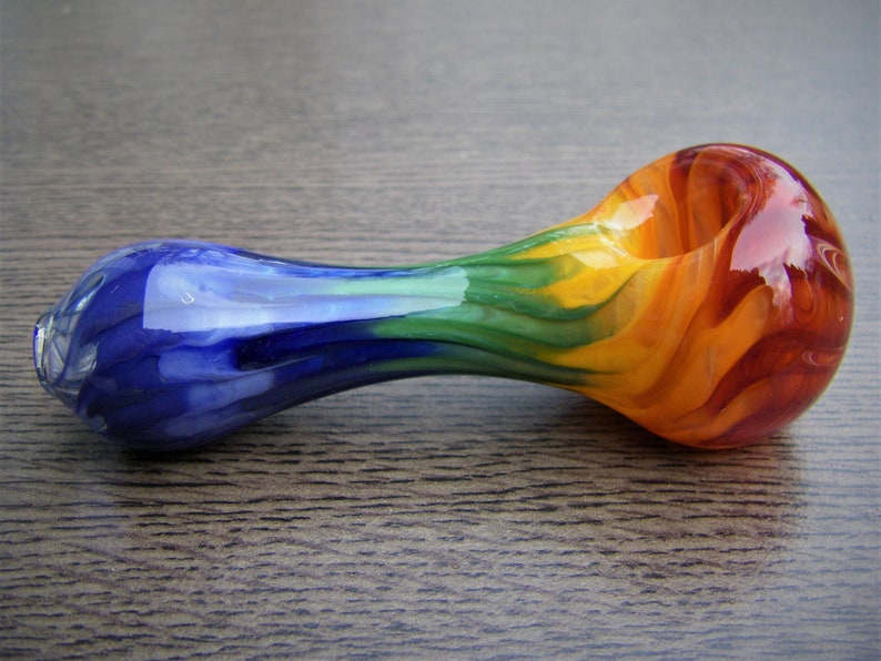 Rainbow Pipe #3 Glass Pipe Unique Chunky Colorful Smoking Bowl - Etsy