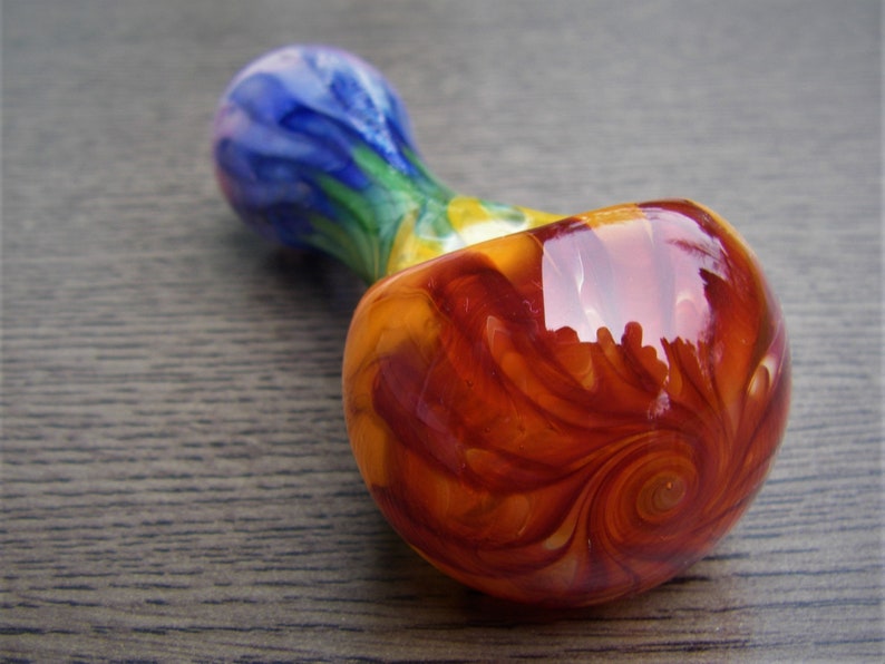 Rainbow Pipe 1 Glass Pipe Unique Chunky Colorful Smoking Bowl - Etsy