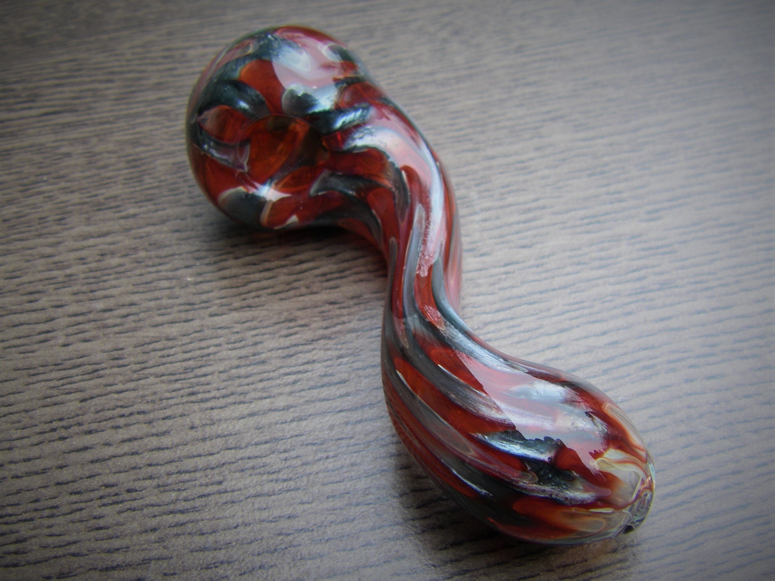 Glass Sherlock Pipe Metallic Sparkle Silver Blue-red Chunky | Etsy