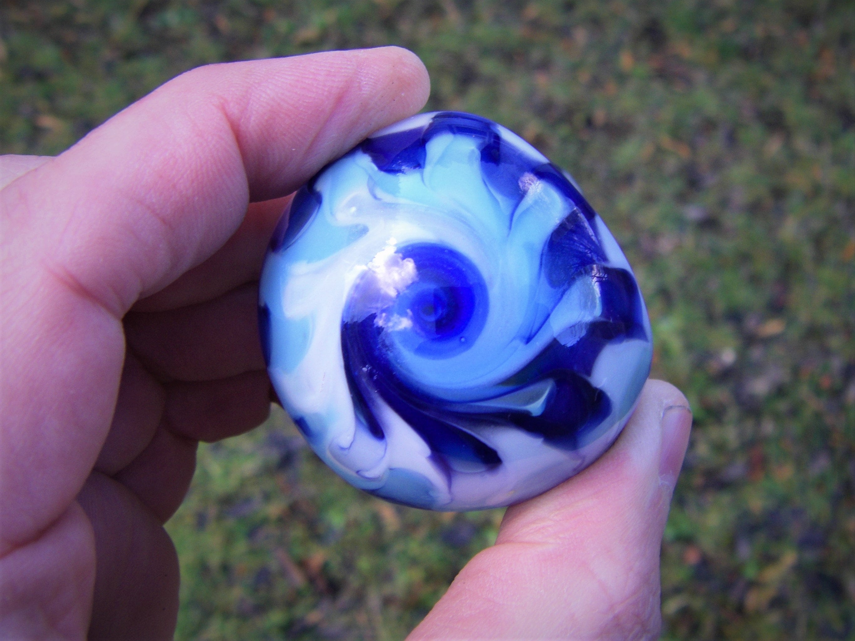 Large Glass Pipe Dark Blue-light Blue-white Chunky Colorful | Etsy