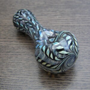 Glass Pipe Black Small Pipe for Smoking Silver Fumed Peanut Pipe Chunky ...