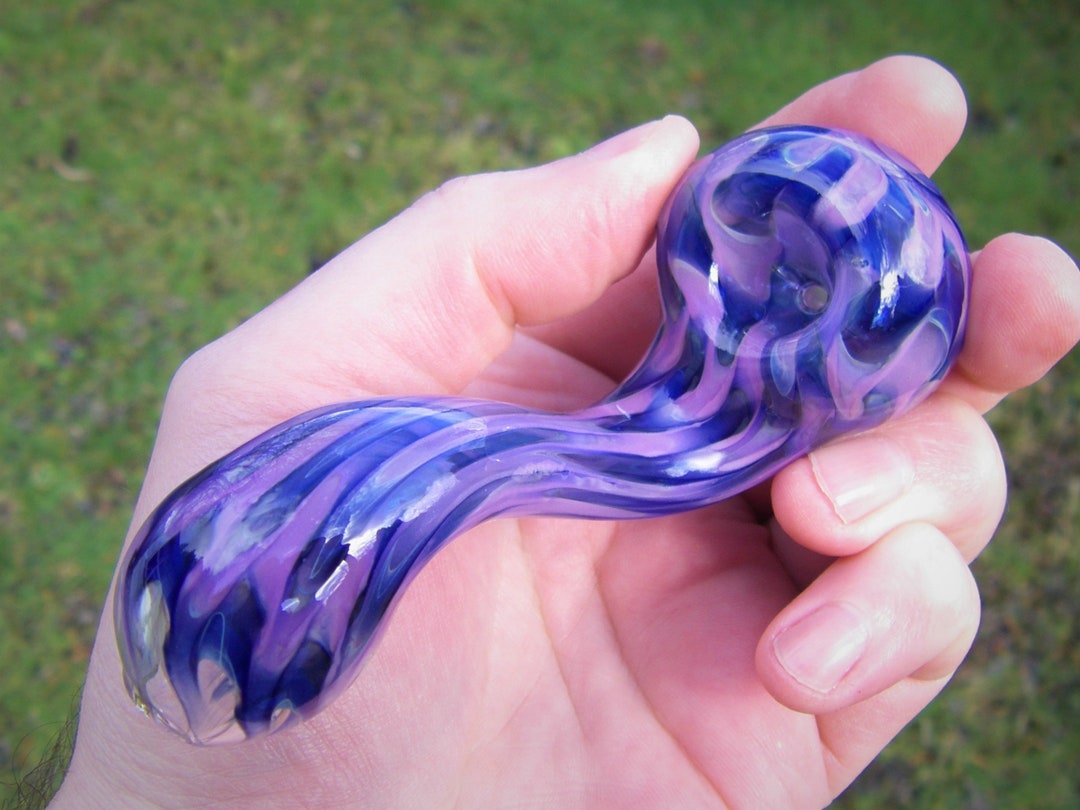 Glass Sherlock Pipe Purple - Blue Chunky Colorful Smoking Bowl - Etsy