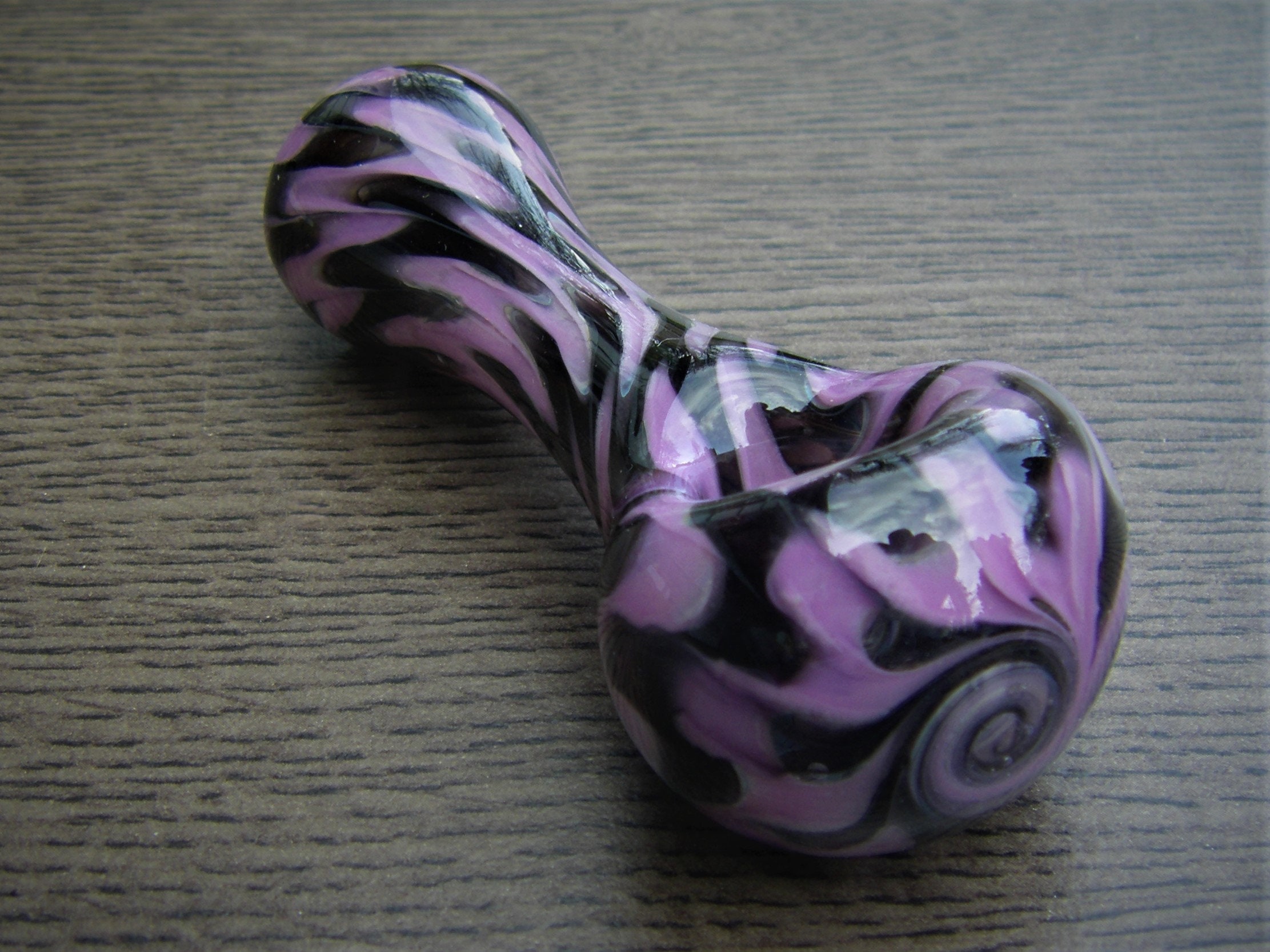 Glass Pipe Purple Black Chunky Colorful Smoking Bowl - Etsy
