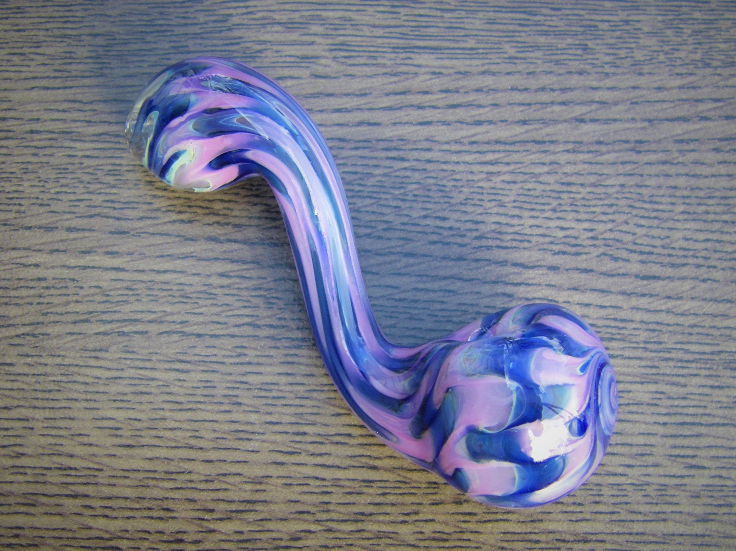 Glass Sherlock Pipe Purple-blue Chunky Colorful Smoking Bowl - Etsy