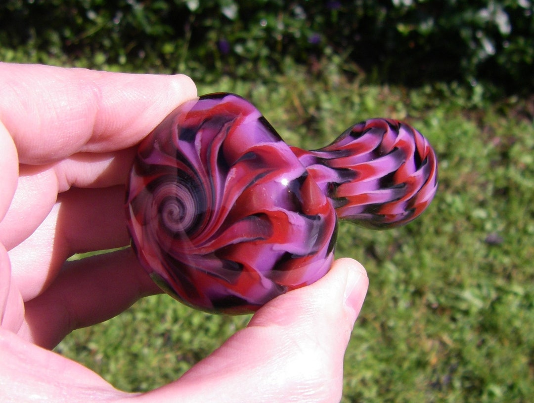 Large Glass Pipe Purple - Black - Red Chunky Colorful Large Bowl ...