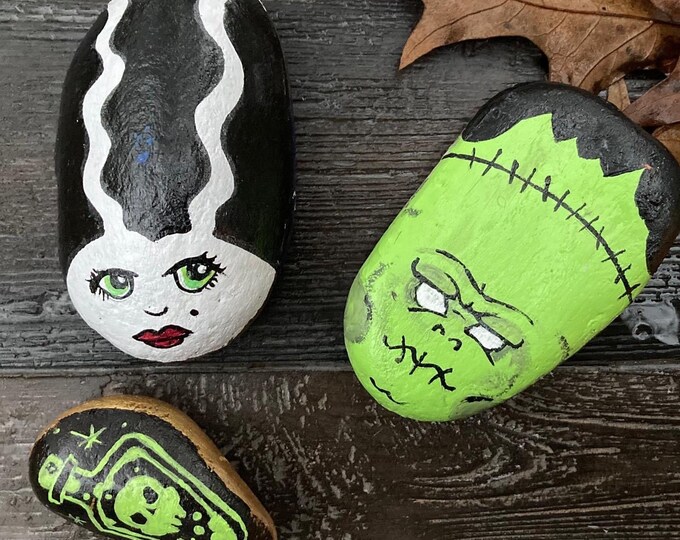 Hand Painted Frankenstein Rocks, Frankenstein’s Monster, Bride of ...