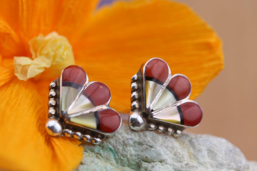 Native American Earrings Handmade by Zuni Pueblo Artist Emerson Vallo ...