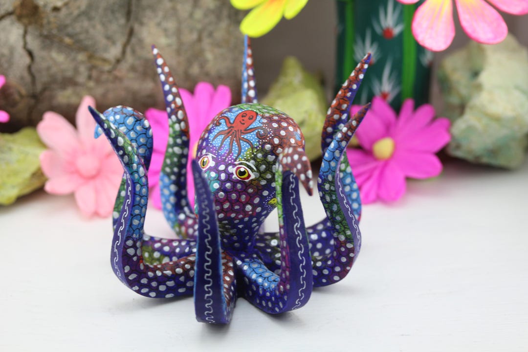 Octopus alebrije Hand Carved and Painted by Josefina & Oscar Carrillo ...