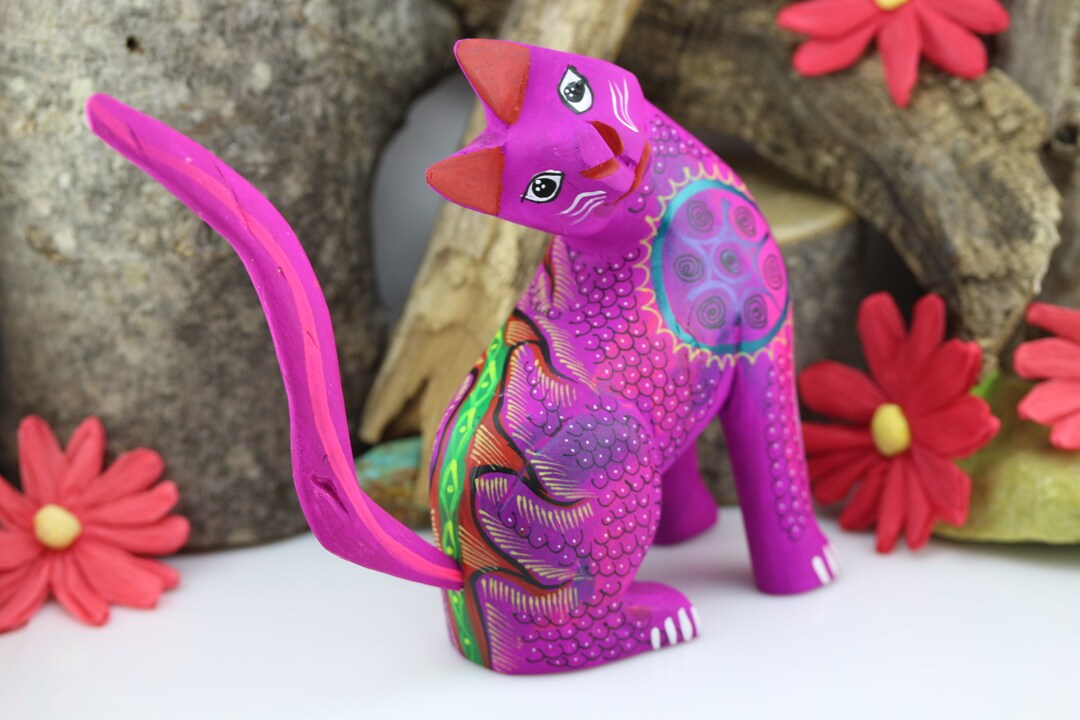 Cat "alebrije" Hand Carved and Painted by Oscar Carillo - Etsy