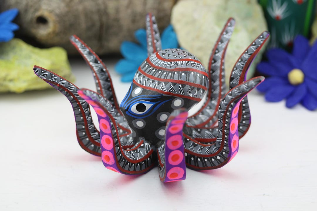 Octopus alebrije Hand Carved and Painted by Josefina & Oscar Carrillo ...