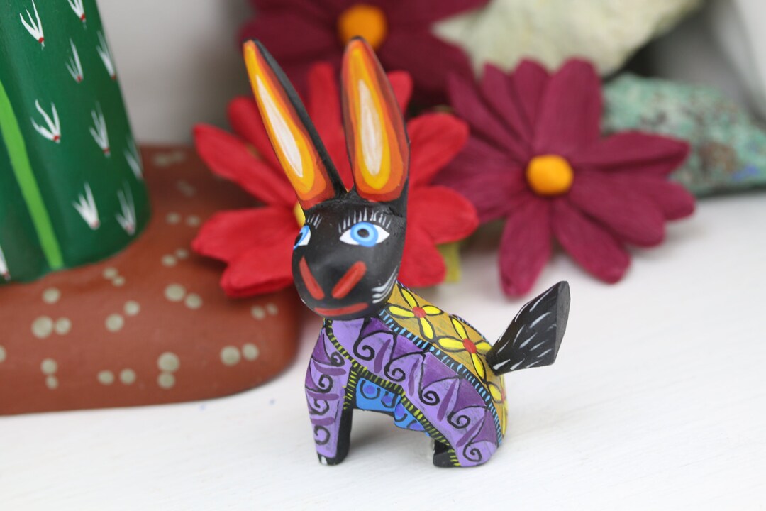Rabbit alebrije Hand Carved and Painted by Oscar Carillo - Etsy