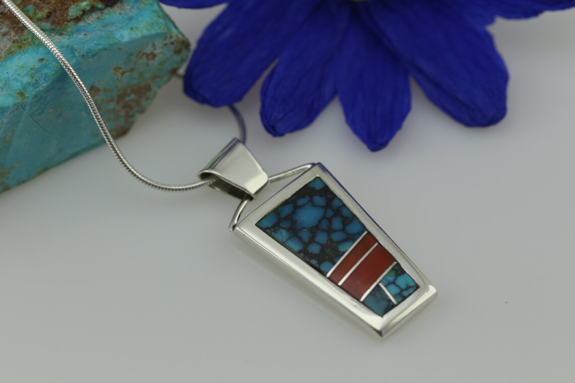 Handmade Multistone Native American Pendant by Navajo Artist - Etsy
