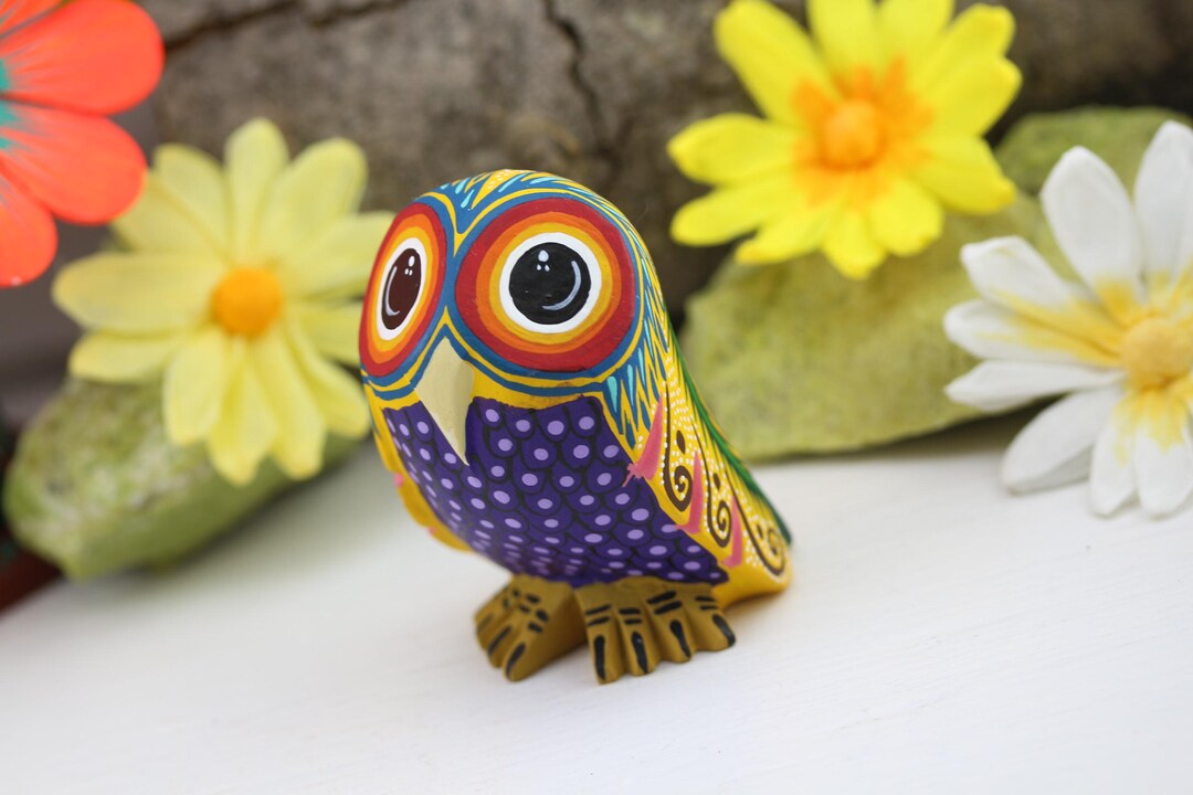 Owl alebrije Hand Carved and Painted by Oscar Carillo - Etsy
