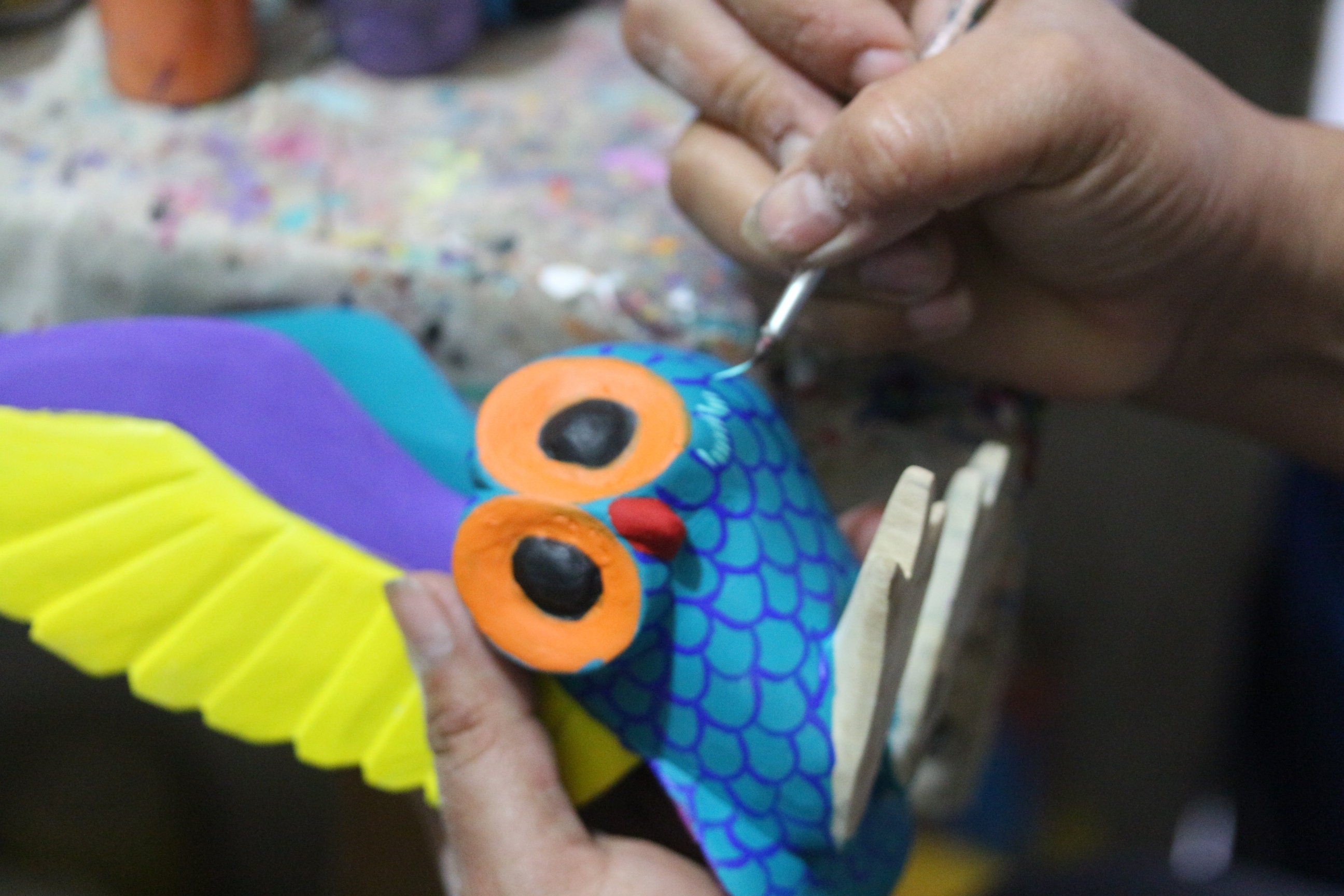 Owl alebrije Hand Carved and Painted by Josefina & | Etsy