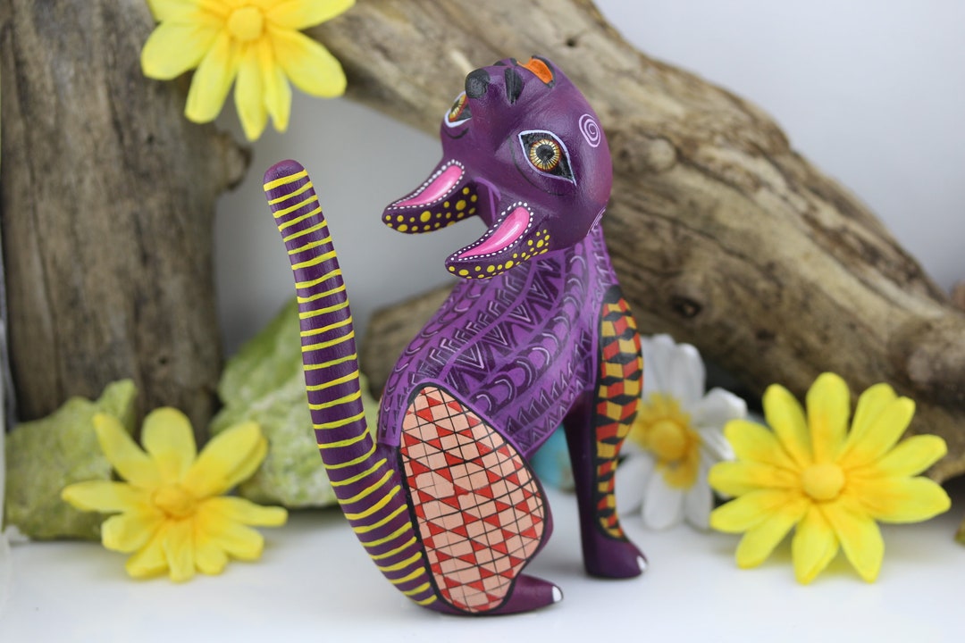 Cat alebrije Hand Carved and Painted by Oscar Sosa - Etsy
