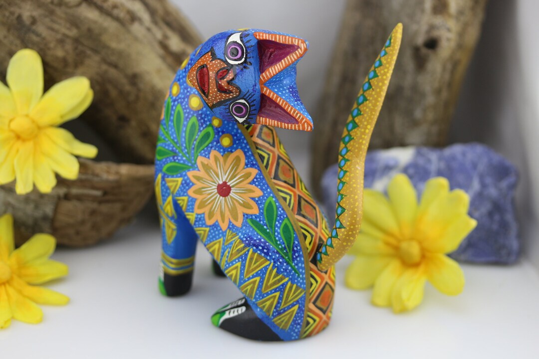 Cat alebrije Hand Carved and Painted by Oscar Sosa - Etsy