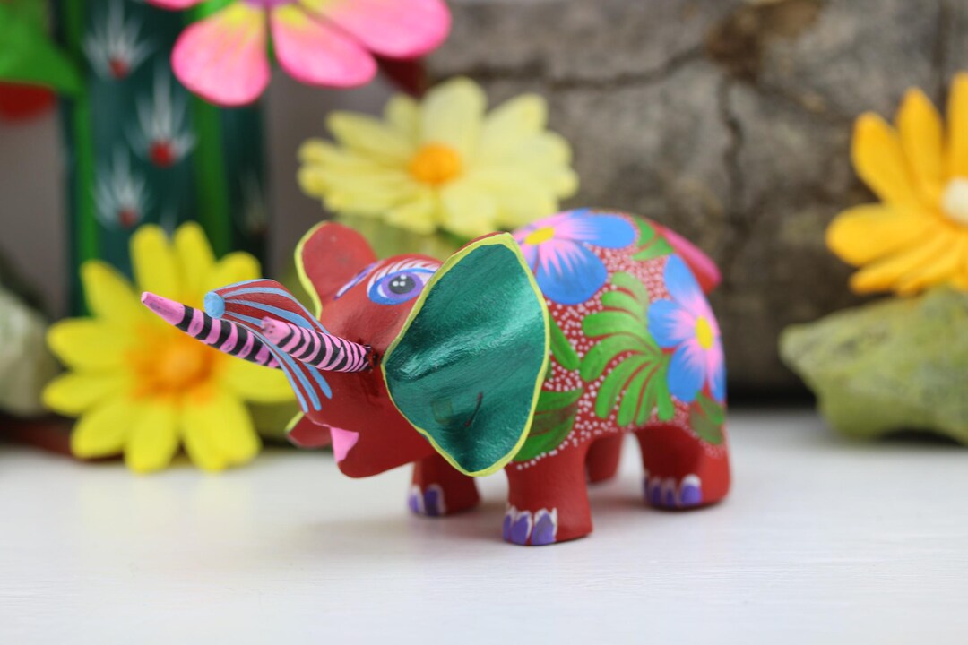 Elephant "alebrije" Hand Carved and Painted by Oscar Carillo - Etsy