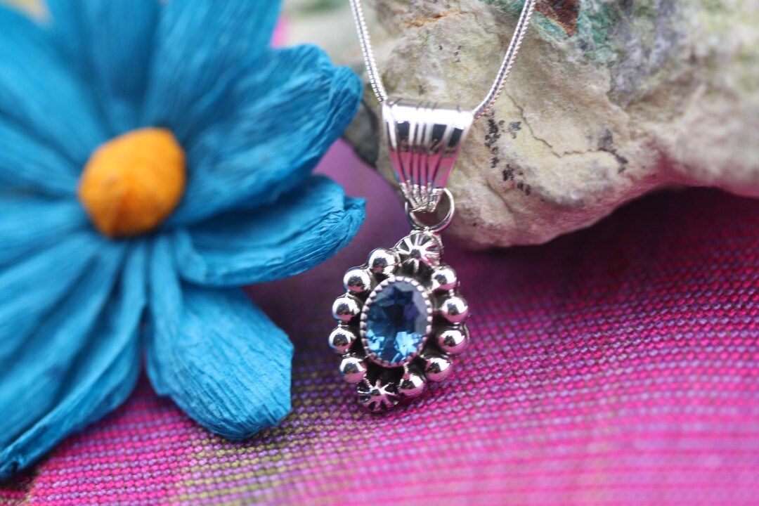 Handmade Native American Pendant by Navajo Artist Mike Smith, Topaz - Etsy