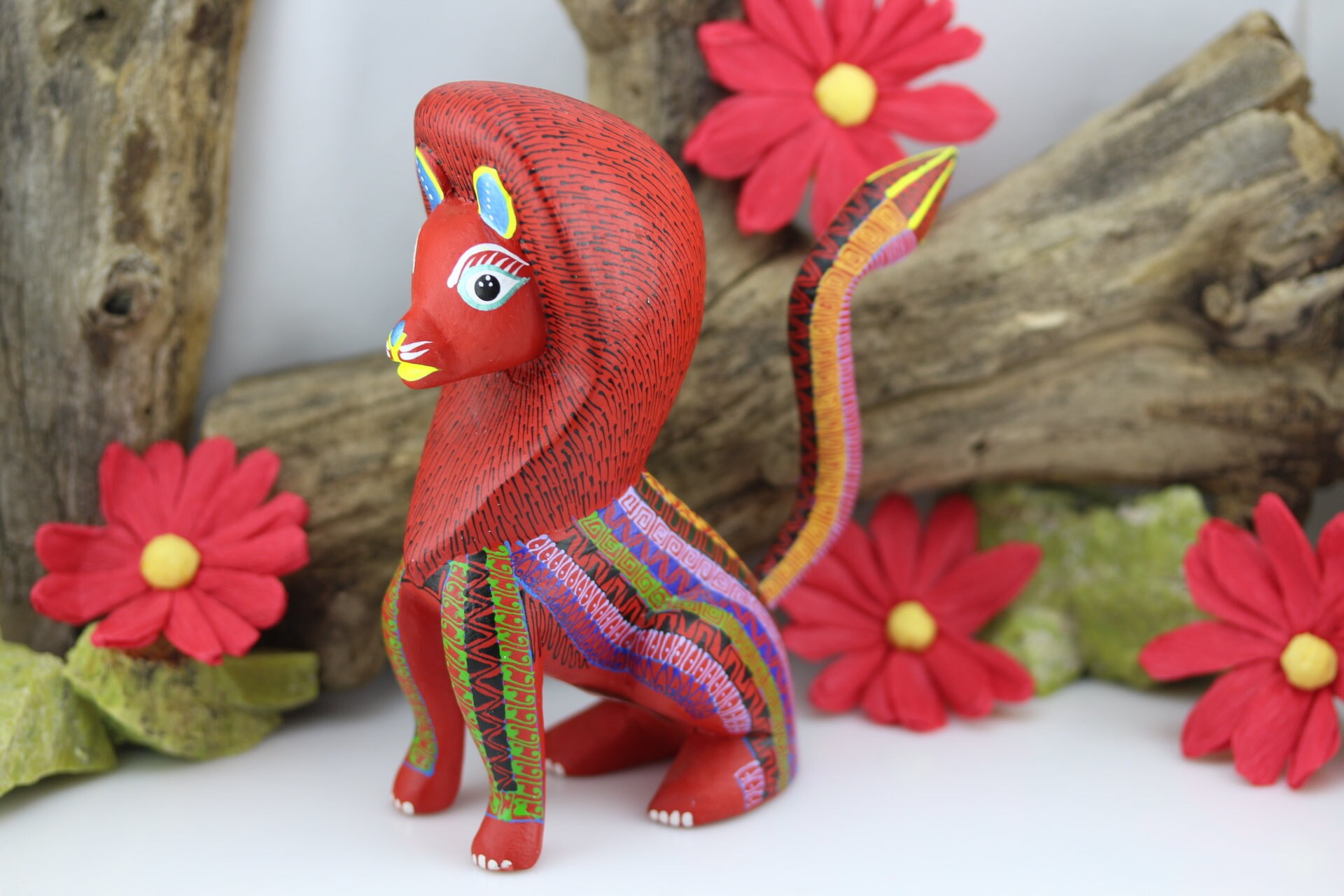 Lion "alebrije" Hand Carved and Painted by Oscar Carillo - Etsy